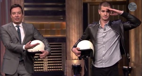 Jimmy Fallon, Andrew Garfield go head to head on pocket bikes | ksdk.com