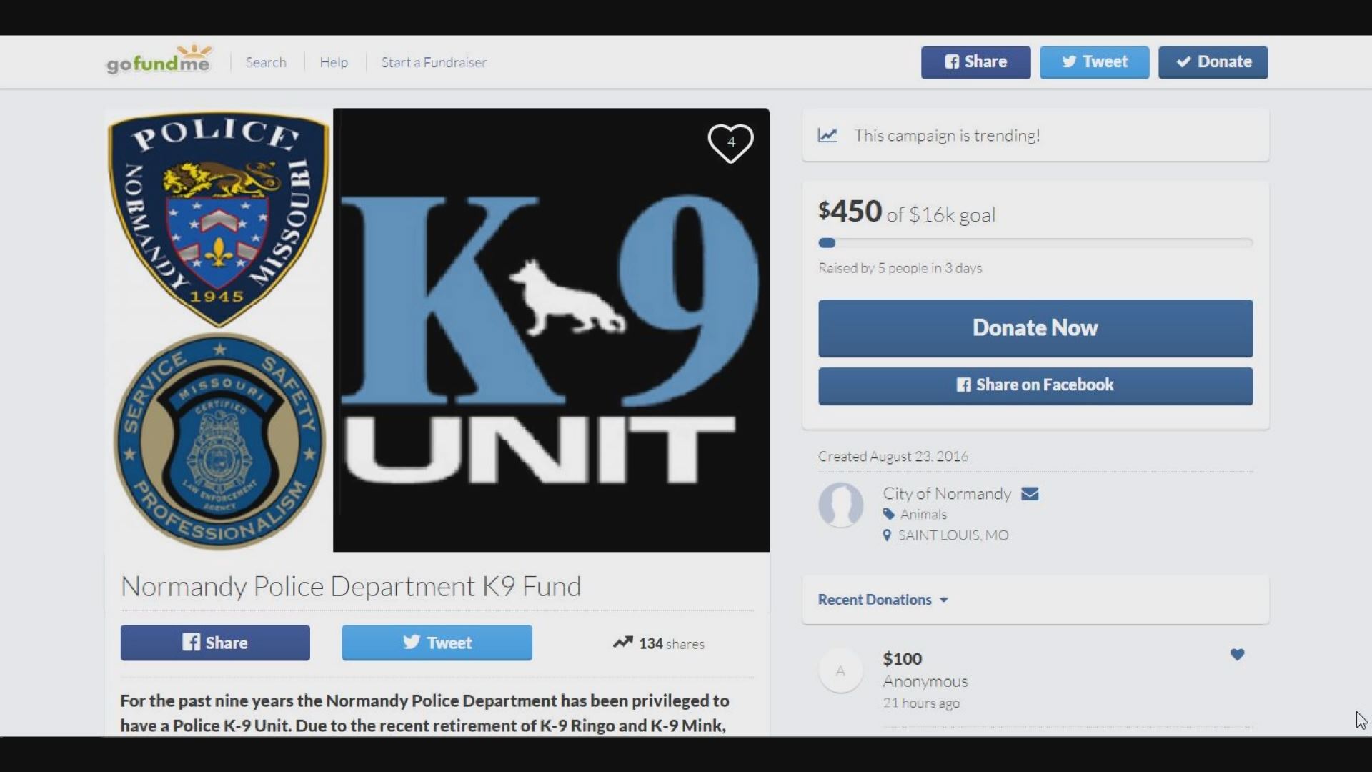 Normandy hopes to raise funds for K9 officers | ksdk.com